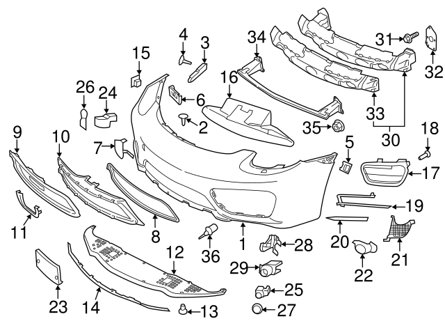 Genuine Porsche 981-505-525-02-1E0 |Spoiler | FREE Shipping on Most ...