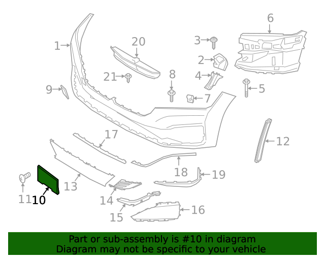 51-13-8-073-421 - Baseplate for license plate 2020-2022 BMW ...