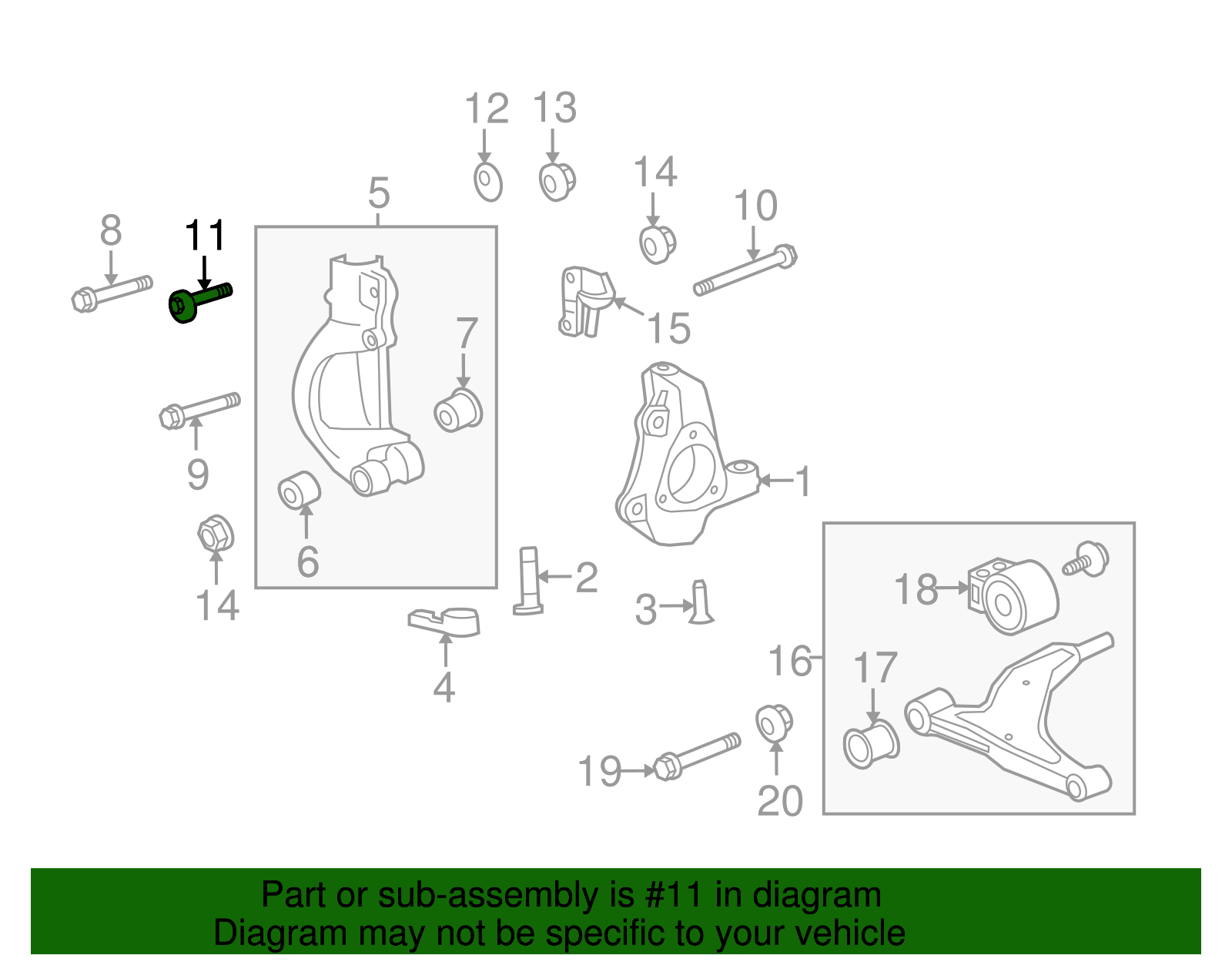 2010-2019 GM M12x1.75x70 Steering Knuckle Camber Bolt 13258055 GM ...