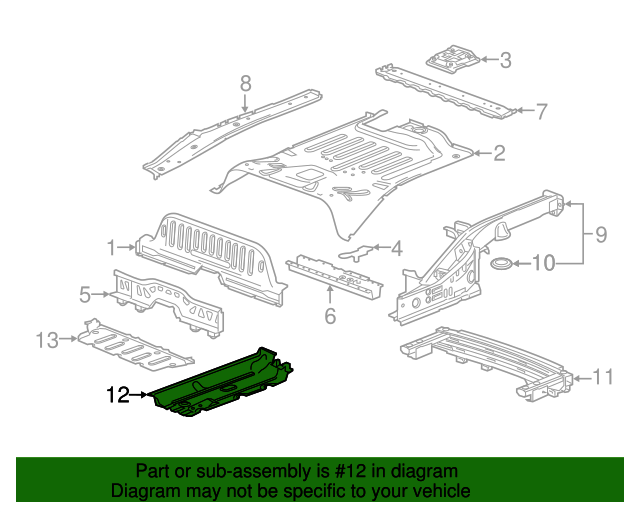 95468390 - Passenger Side Underbody Center Air Deflector 2014-2016 ...