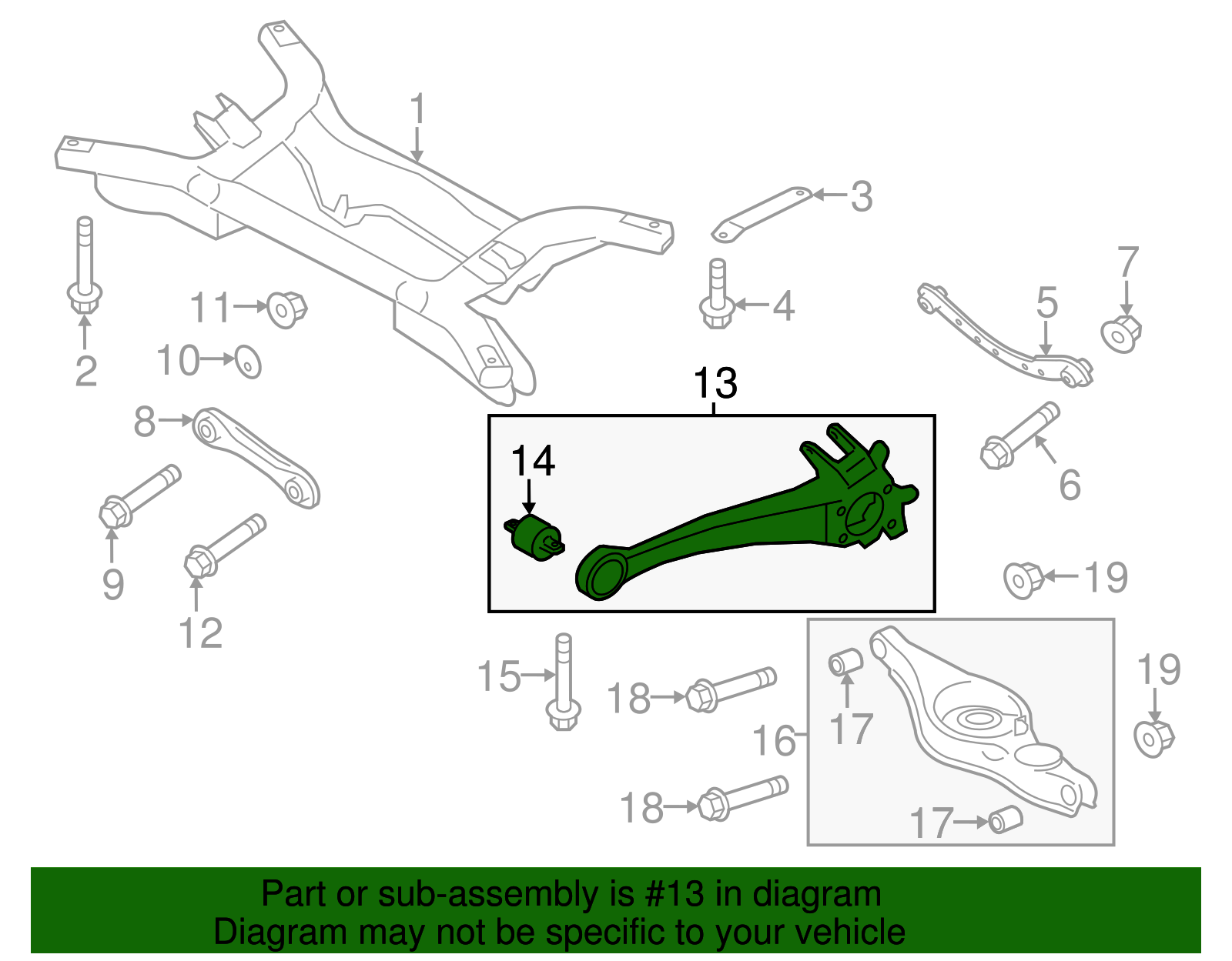 2013-2024 Mitsubishi Trailing Arm 4125A079 | OEM Parts Online