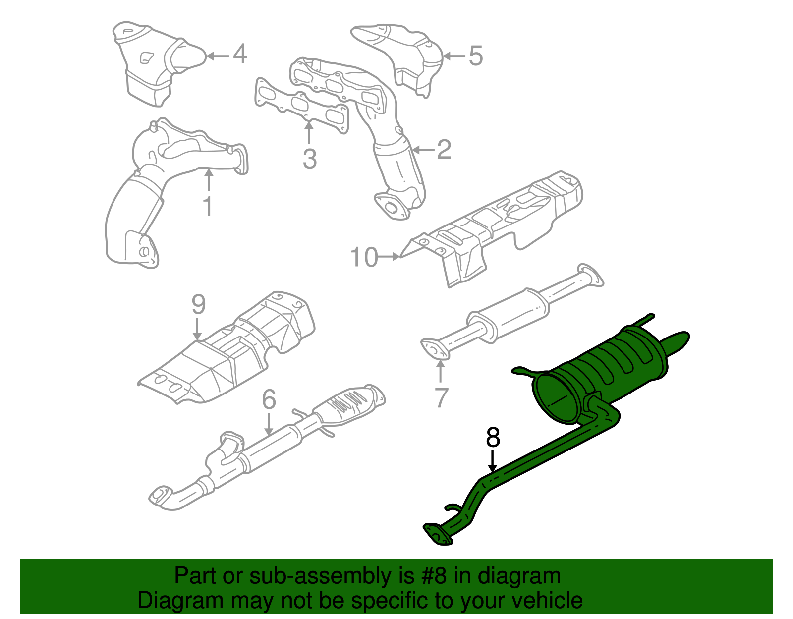 2001-2005 Hyundai Sonata Muffler & Pipe 28700-3D800 | Hyundai Wholesale ...