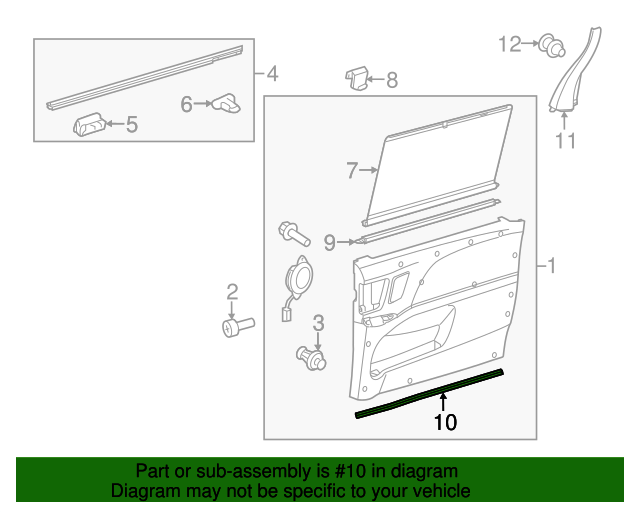 67887-08030 - Lower Weather-Strip 2011-2020 Toyota Sienna | Ourisman ...