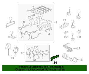 2006-2014 Honda Ridgeline Cover, Front Seat Riser (Inner) *NH607L ...