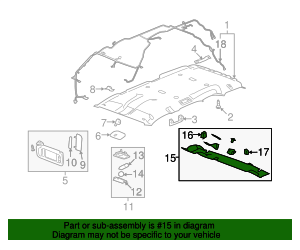 15861843 Light Cashmere Headliner Trim Panel Molding 2007-2013 GM | GM ...