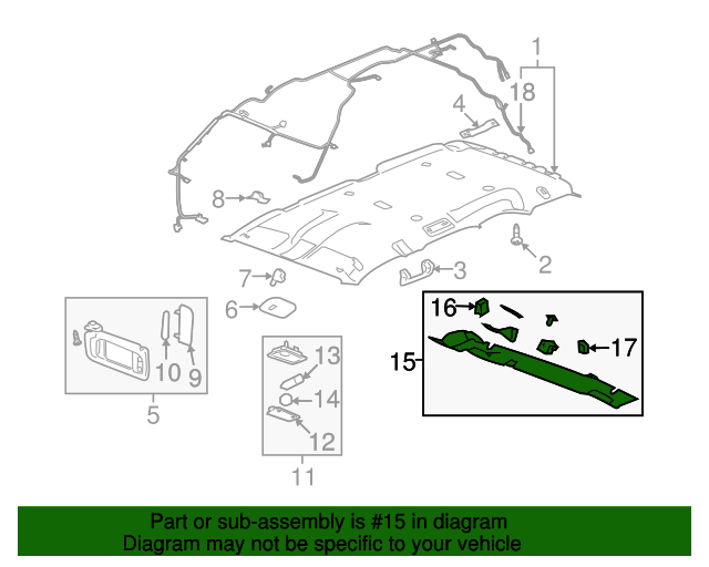 2007-2009 GM Molding Assembly-Hdlng T/Panel *Left Cashmere 25856475 ...
