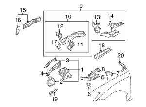 2003-2007 Nissan Murano Splash Shield 64838-CA000 | Nissan Parts Plus