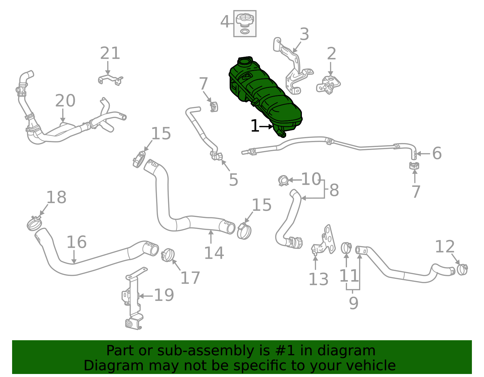 2021-2025 Chevrolet Corvette Radiator Surge Tank 84889158 | Karl Auto Parts