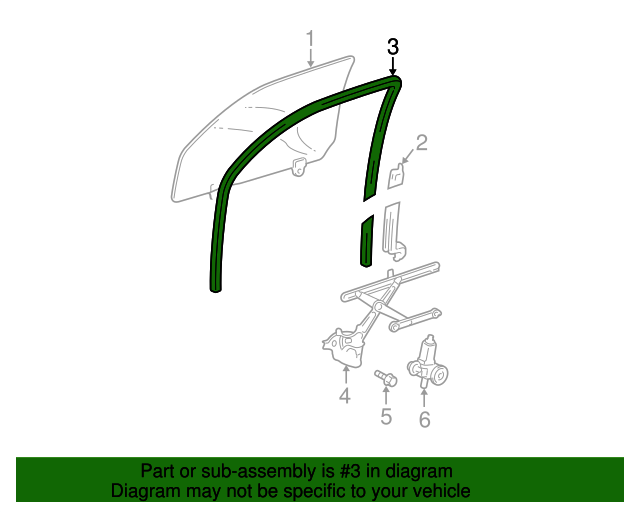 2006-2009 Toyota 4Runner Glass Run 68141-35110 | Toyota Parts