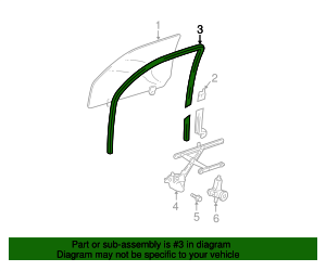 Genuine Toyota Glass Run part# 68141-35110 for 2006-2009 Toyota 4Runner ...