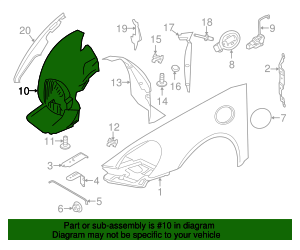 Genuine Porsche 991-504-501-07 |Ft Fender Liner | FREE Shipping on Most ...