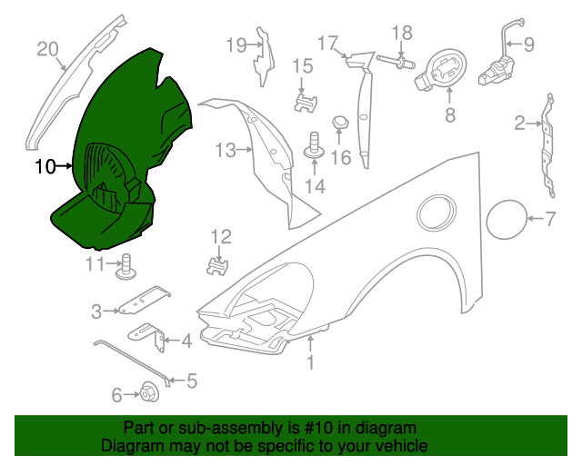 Genuine Porsche 991-504-501-07 |Ft Fender Liner | FREE Shipping on Most ...