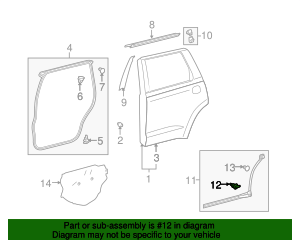 Toyota Door Weather-Strip Retainer Clip Part# 6786712150 | Toyota Of ...
