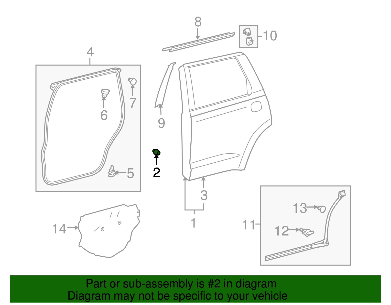 Genuine Toyota Door Shell Bumper part# 90084-54012 for 2002-2025 Toyota ...