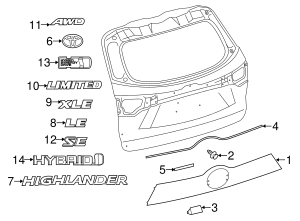 2014-2016 Toyota Highlander Nameplate 75445-0E050 | OEM Parts Online