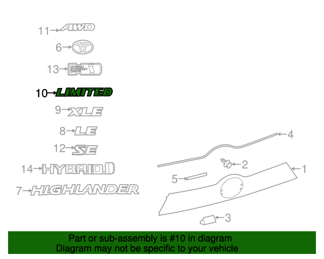 2014-2023 Toyota Hatch Emblem 75445-0E010 | Toyota Parts