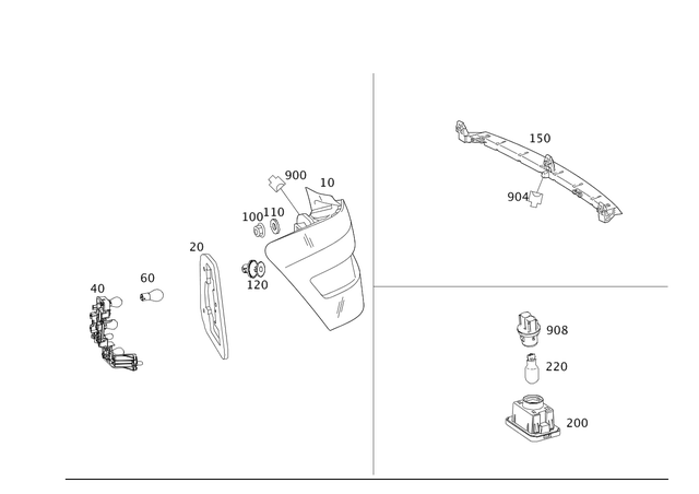 204-906-60-03-64 - Rear Lamp Combination MB Parts Express