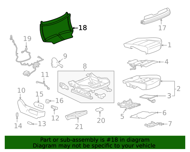 84739900 - Parchment Rear Driver Side Seat Riser Finish Cover 2021-2022 ...