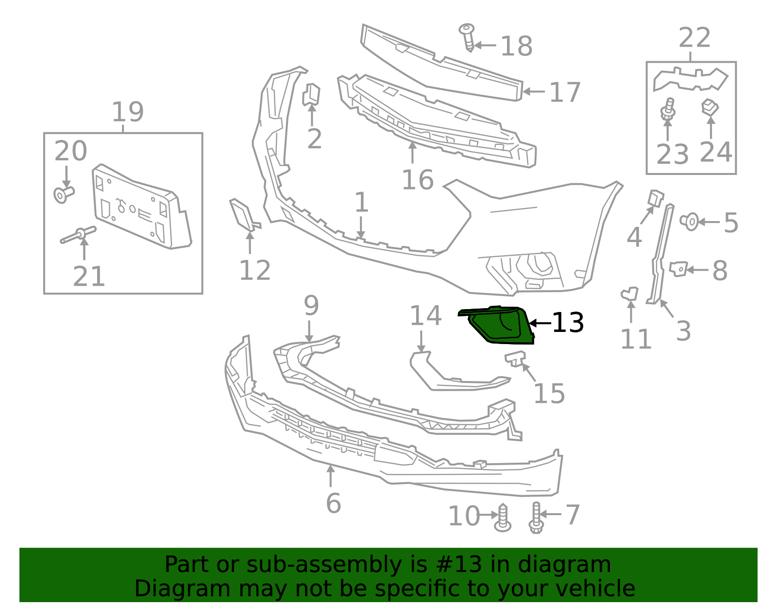 2018-2021 Chevrolet Traverse Front Passenger Side Fog Lamp Bezel ...