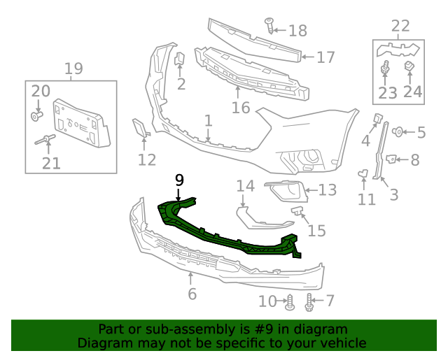 2018-2021 Chevrolet Traverse Front Bumper Fascia Lower Stiffener ...