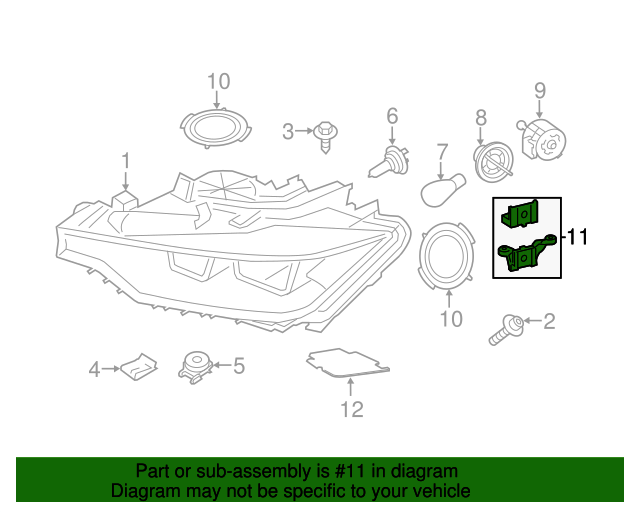 Genuine BMW 63-11-7-419-598 | Repair Bracket | FREE Shipping on Most ...