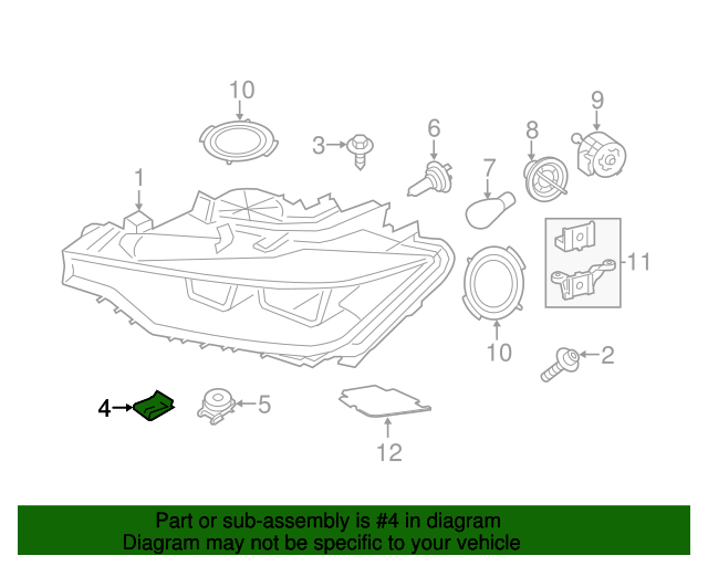 Genuine BMW 51-12-7-070-202 | Headlamp Housing U-Nut | FREE Shipping on ...