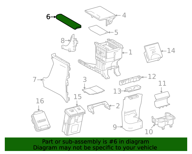 2021-2023 Toyota Sienna Console Armrest 58920-08030-B0 | Toyota Parts ...