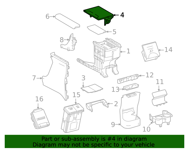 2021-2022 Toyota Sienna Compartment Door 58905-08020-B0 | Toyota Parts ...