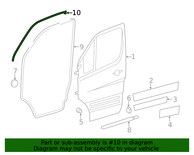 2019-2024 Mercedes-Benz Upper Weather-Strip 9107270000 | mbpartscenter.com