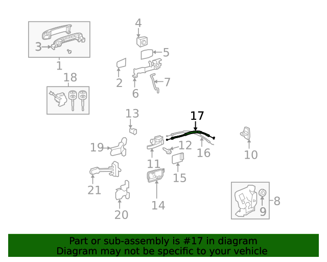 2007-2014 Toyota Lock Cable 69710-0C030 | Toyota Parts Center