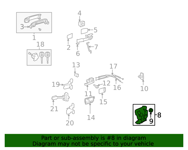 2006-2022 Toyota Lock Assembly 69040-0C050 | AutoNationParts.com