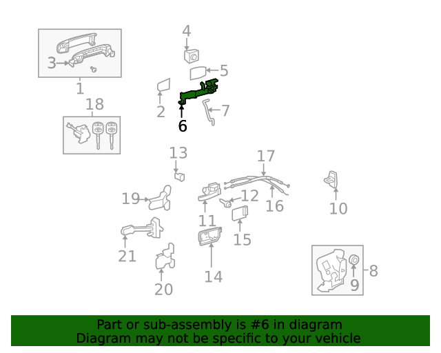 2007-2019 Toyota Handle Base 69202-0C010 | Toyota Parts Center