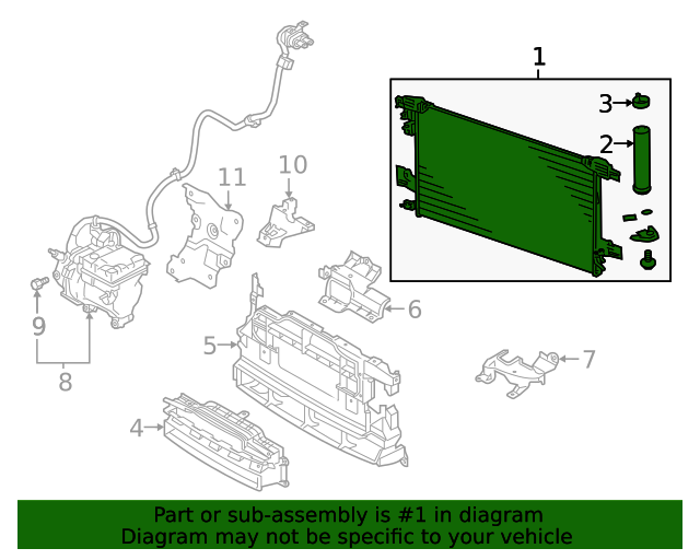 2014-2022 Mitsubishi Condenser 7812A394 | Mitsubishi Parts Warehouse