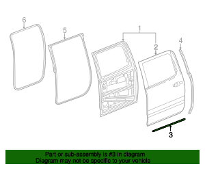 Buy Genuine GM Auto Parts - Weatherstrip (Part # 23455371) | GM Parts Store