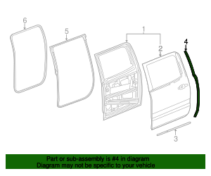 2015-2020 GM Weatherstrip Asm-Rr S/D Rr Aux 23455371 | GM Parts Center