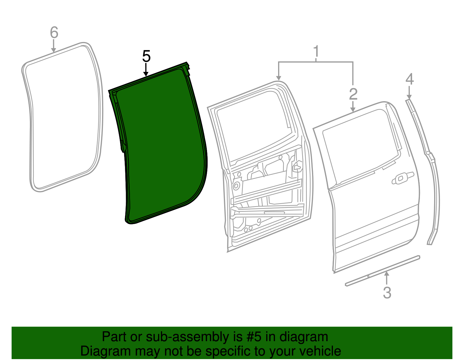 2015-2020 GM Driver Side Rear Door Weatherstrip 23277121 GM ...