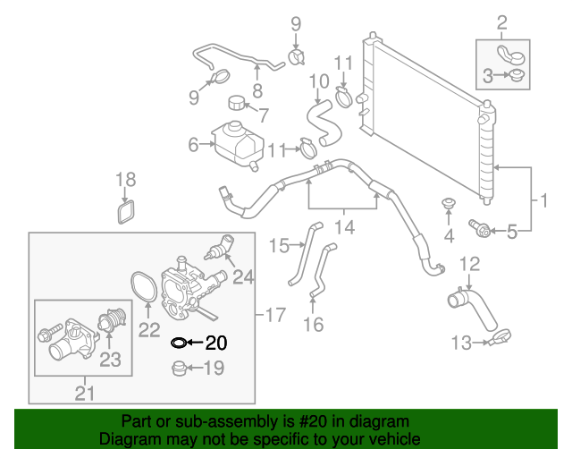 2009-2011 Chevrolet Aveo5 Engine Coolant Thermostat Housing Plug O-Ring ...