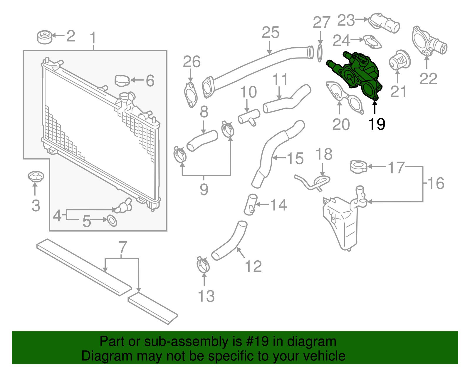 2014-2020 Mitsubishi Outlander Thermostat Housing 1305A402 | Mitsubishi ...