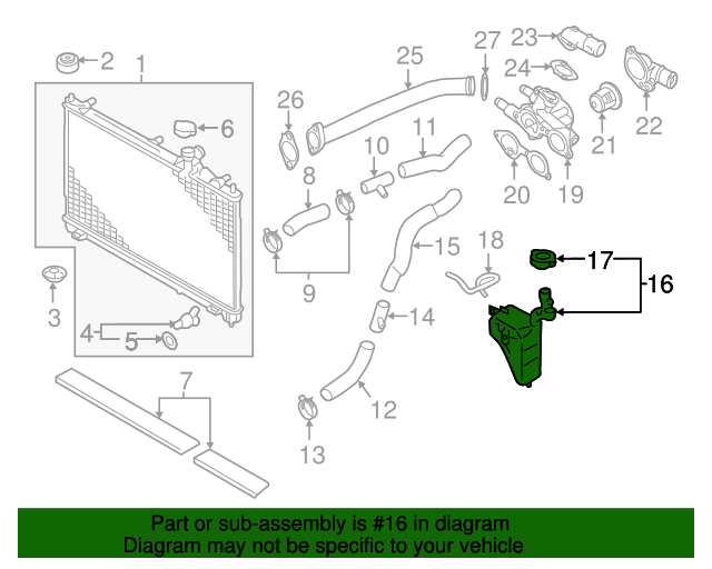 2014-2022 Mitsubishi Reservoir Assembly 1375A261 | Mitsubishi Parts ...