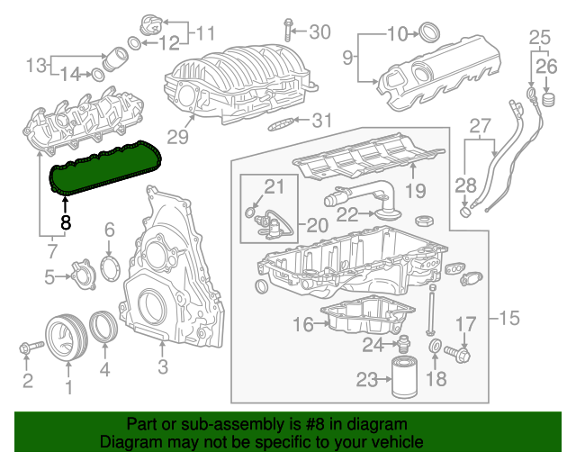 2014-2024 GM Valve Cover Gasket 12619787 | GM Parts Center