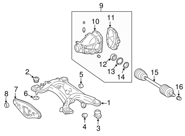 2003-2012 Mercedes-Benz Suspension Crossmember Insulator 230-351-16-42 ...