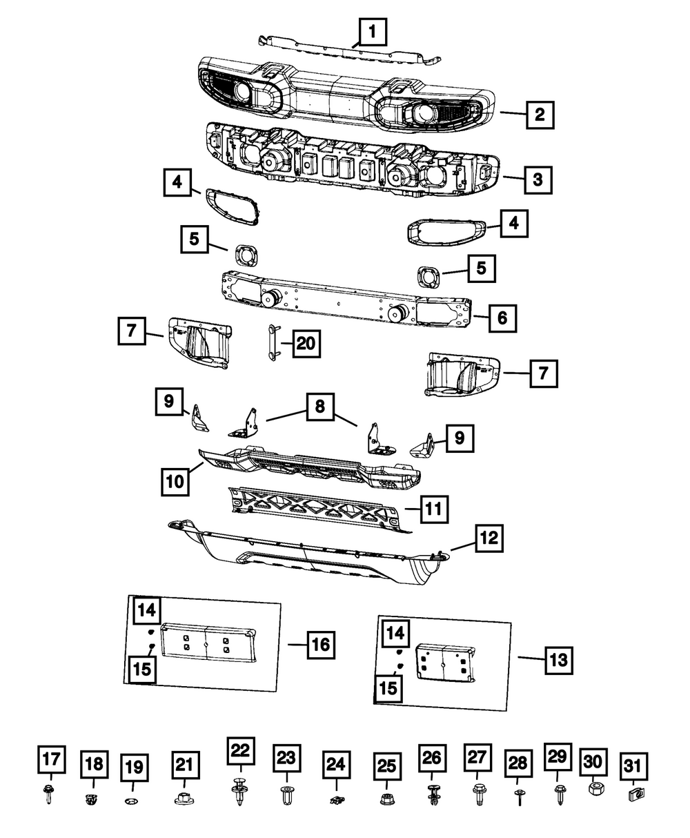 2020-2025 Jeep Gladiator Front Skid Plate 68409966AA | Mopar OEM Parts ...