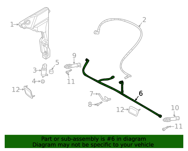 2022-2023 Audi A8 Quattro Headlight Washer Hose 4N0-955-970-D | Audi ...