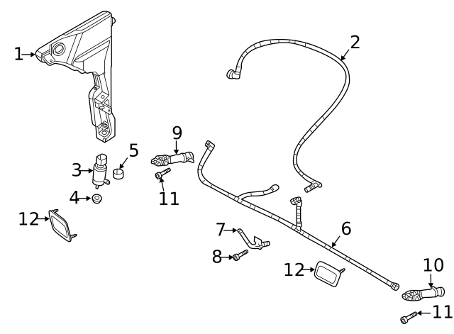 2019-2021 Audi Headlight Washer Hose 4N0-955-970-A | AutoNationParts.com