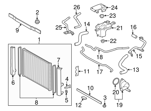 Radiator & Components for 2013 Lexus CT200h | Longo Lexus Parts