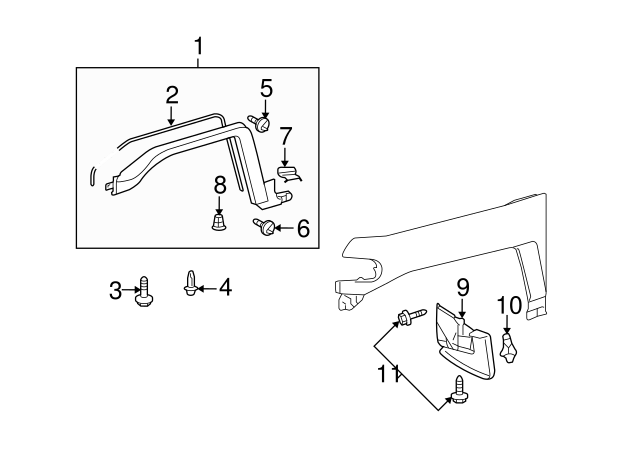2005-2014 Toyota Rear Spoiler Clip 76879-04010 | Toyota Parts Center