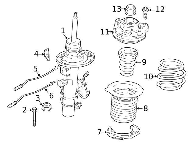 2018-2023 BMW Strut Assembly 37-10-6-887-158 | BMWPartsDirect.com