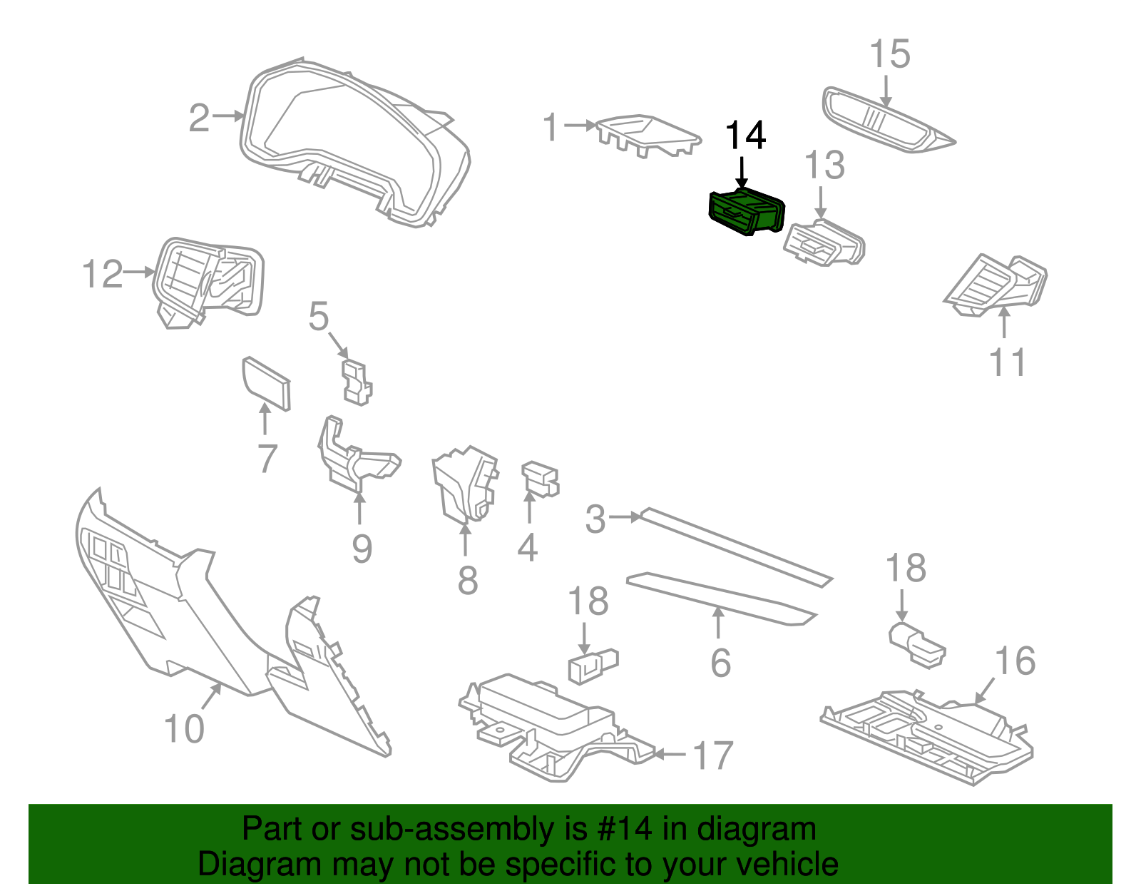 2017-2022 Honda CR-V Outlet Assy., L. Center *nh900l* (deep Black ...