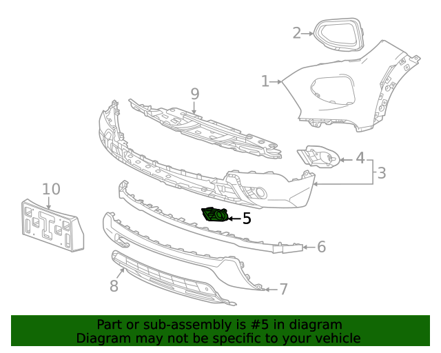 2021-2022 Chevrolet Trailblazer Passenger Side Cornering and Fog Lamp ...