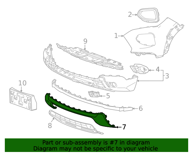2021-2023 Chevrolet Trailblazer Front Bumper Cover Skid Plate 42615768 ...